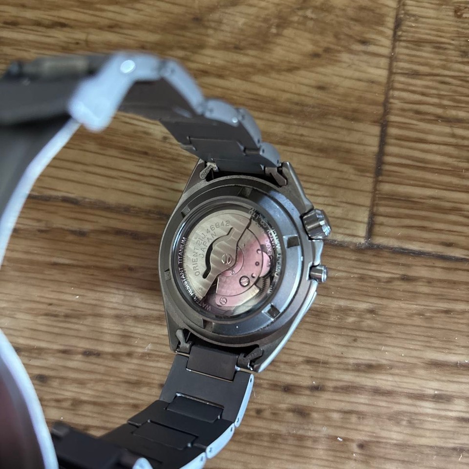 Orient M-Force Titanium Diver Watch Orange Dial Used From Japan | eBay