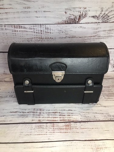 Vintage Fidelity Faux Leather Camera Bag Black Case Orange Velvet NO ...