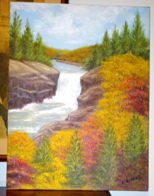 WATERFALL by L.Alberti Artist (original 18x24) | eBay