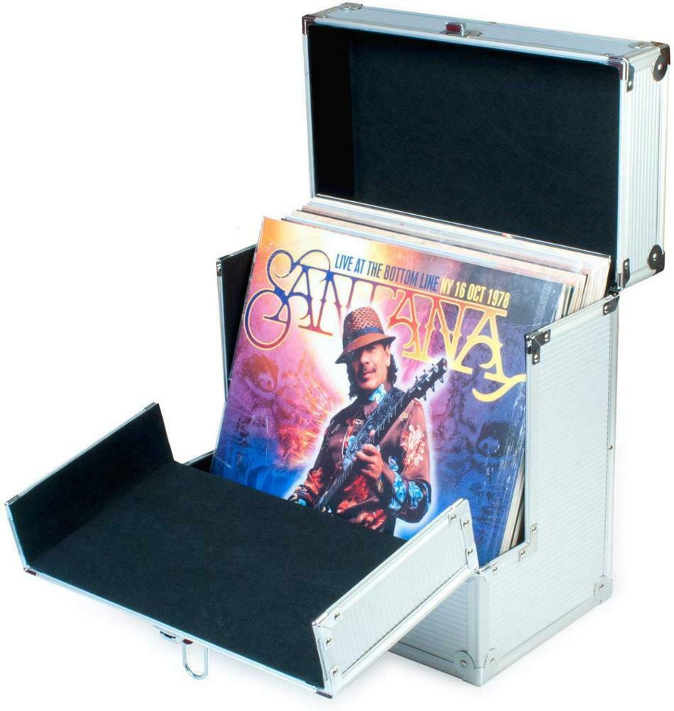 Aluminium DJ Record Storage Flight Case-Holds 40 12" Vinyl LP Box-Tough ...