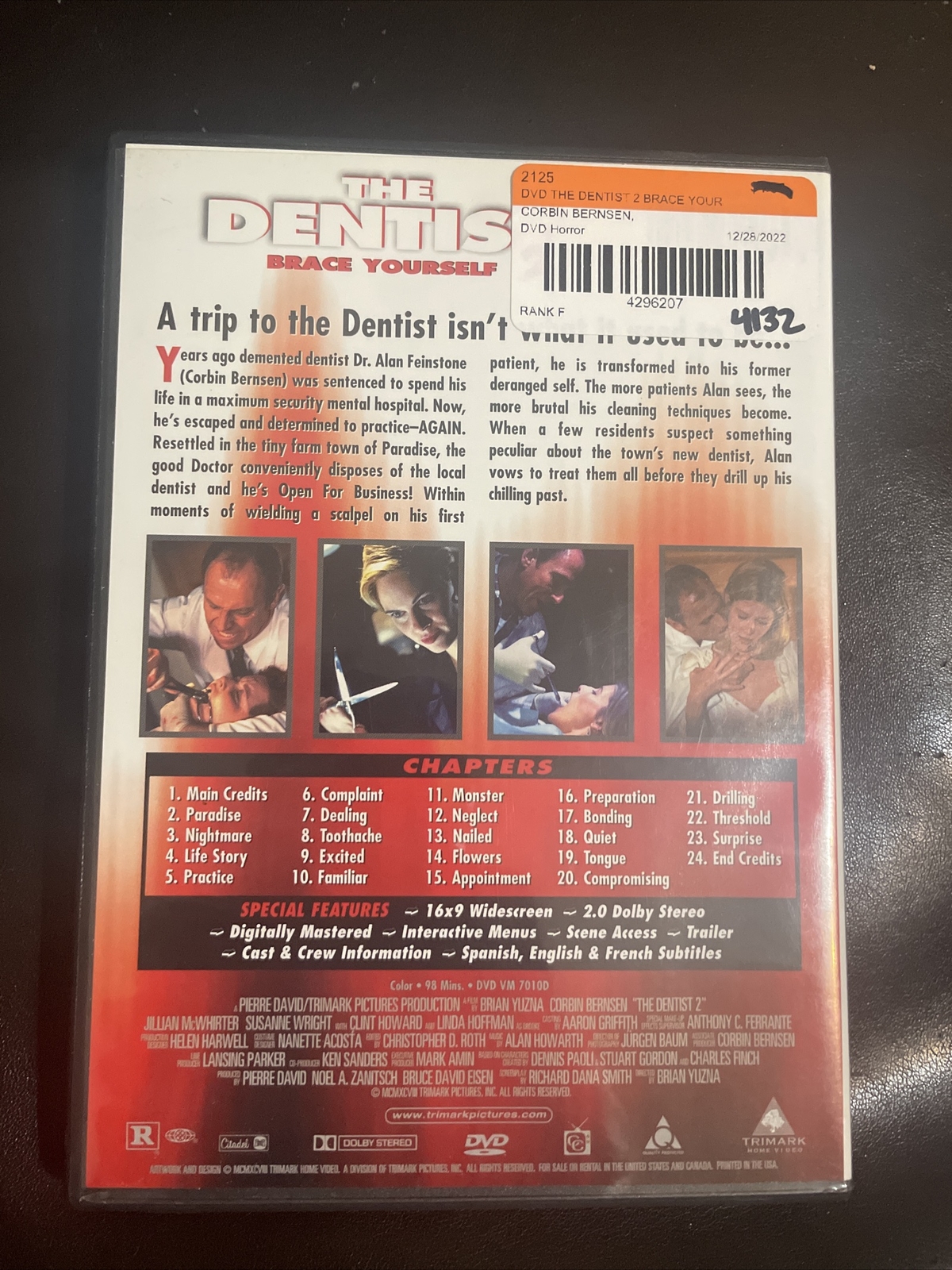 Corbin Bernsen "THE DENTIST 2 (1998)" Widescreen Horror DVD, a BRIAN ...