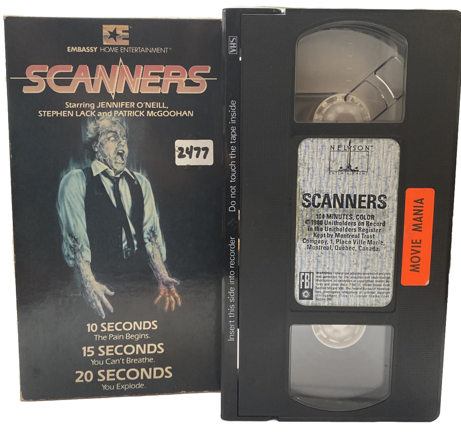 RARE FIND! Scanners VHS Tape, 1980, Horror, Thriller, HTF, Vintage ...