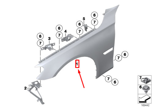 White Passenger Right Fender 41007261462 Fits 2013 BMW 750il OEM for ...