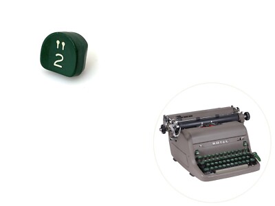 Green 2 / " Key for Royal HH or HHP Typewriter Antique Part Keyboard ...