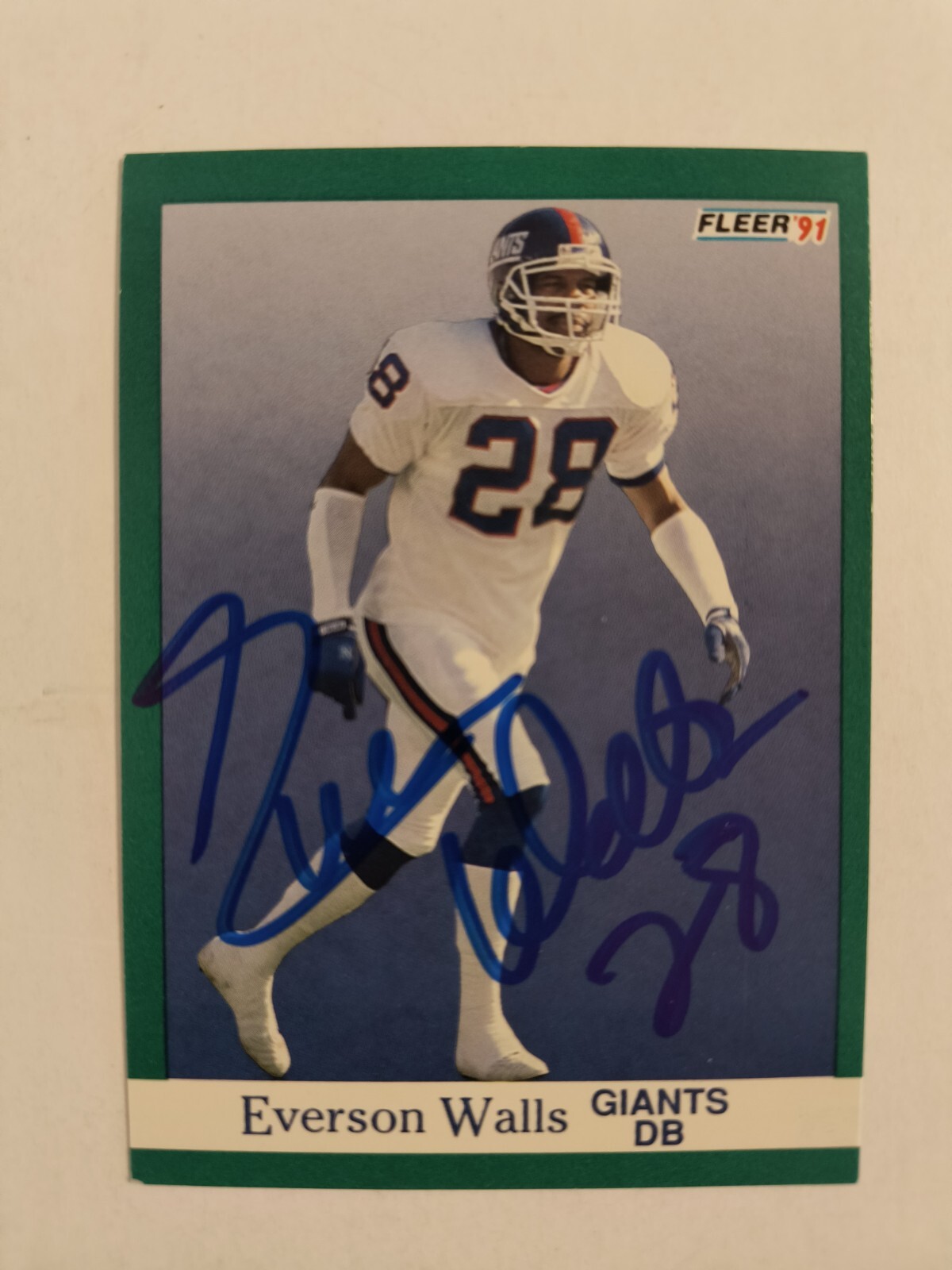 1991 Fleer - Everson Walls Signed Auto Autograph - New York Giants | eBay