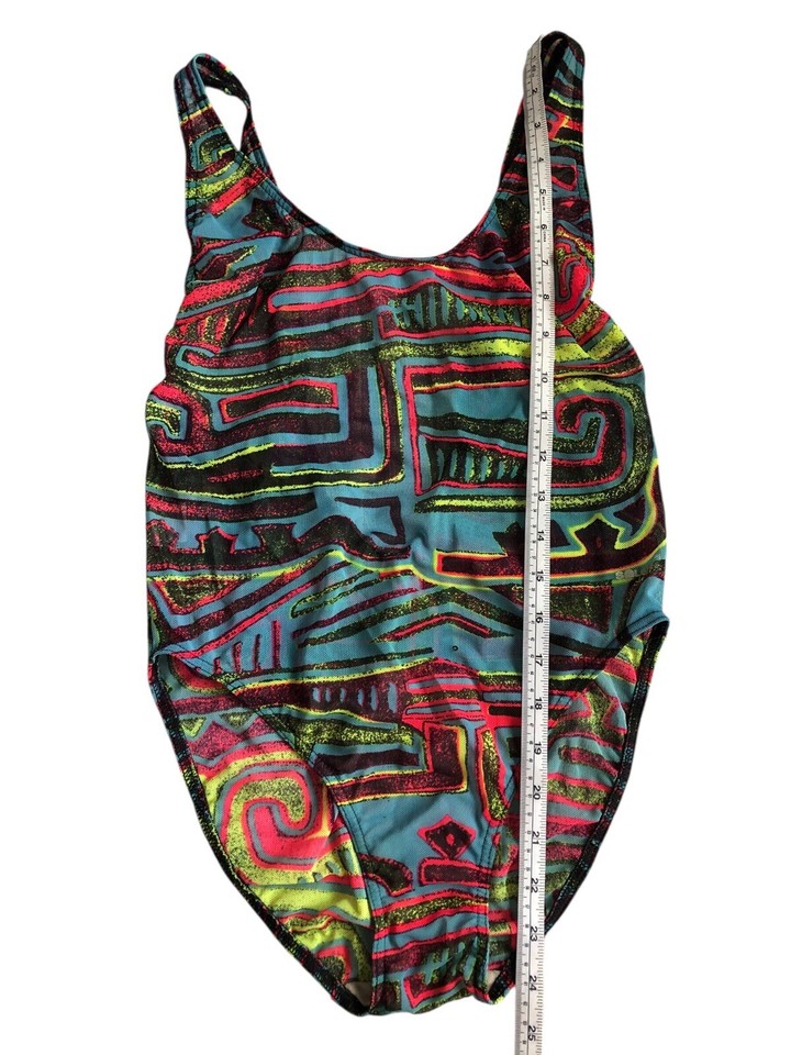 Vintage SOLAR Tan Thru One Piece Swimsuit 11-12 Neon Mesh Tan Through ...