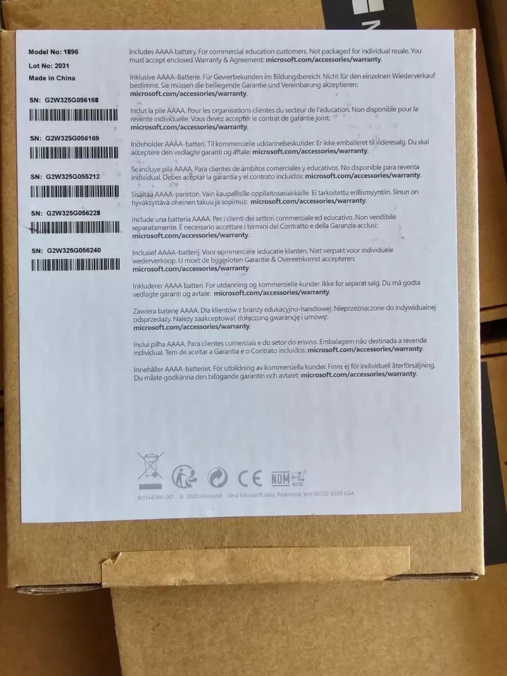 *LOT OF 100 NEW* MICROSOFT Classroom Stylus - Surface Tablet Black 1896 ...