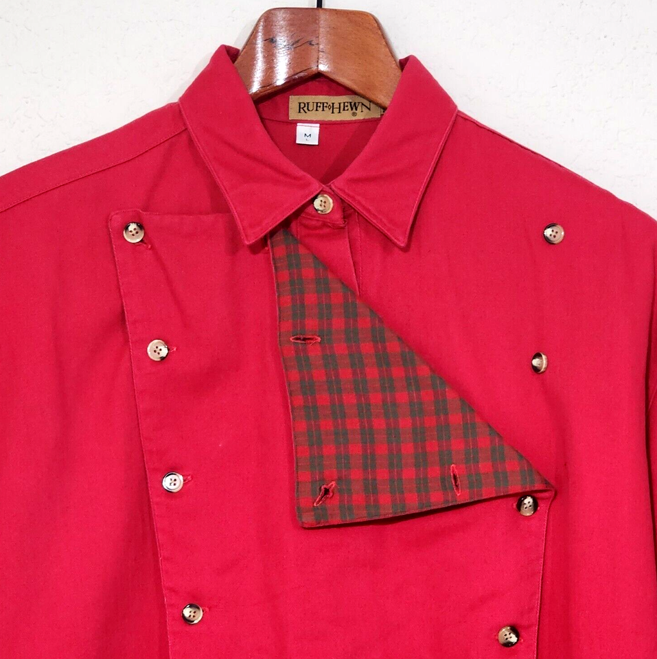 Ruff Hewn Vintage Bib Shirt Men's Med/Large Red Reversible Bib Pullover ...