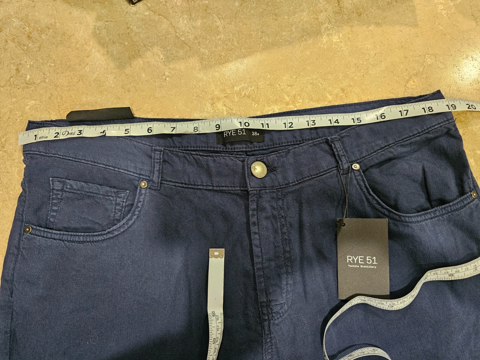 NWT Men's Rye 51 R51 Silo Straight Fit Cotton and Linen Pants Navy Blue ...