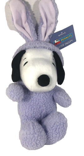 Peanuts Easter Snoopy Purple Bunny Suit Hallmark Plush Floppy Ears New ...