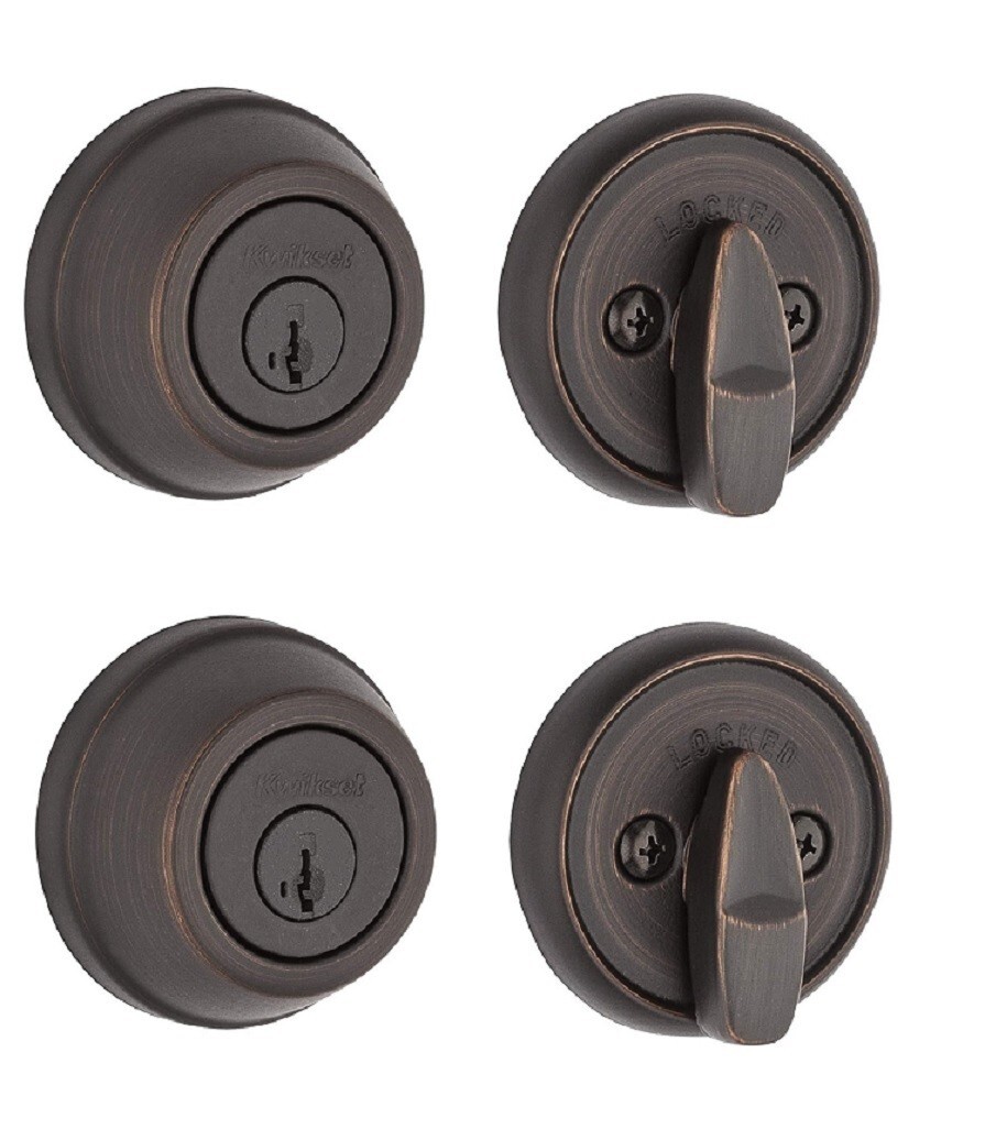 Deadbolt One Side Single Cylinder Kwikset Venetian Bronze - 2 Keyed ...