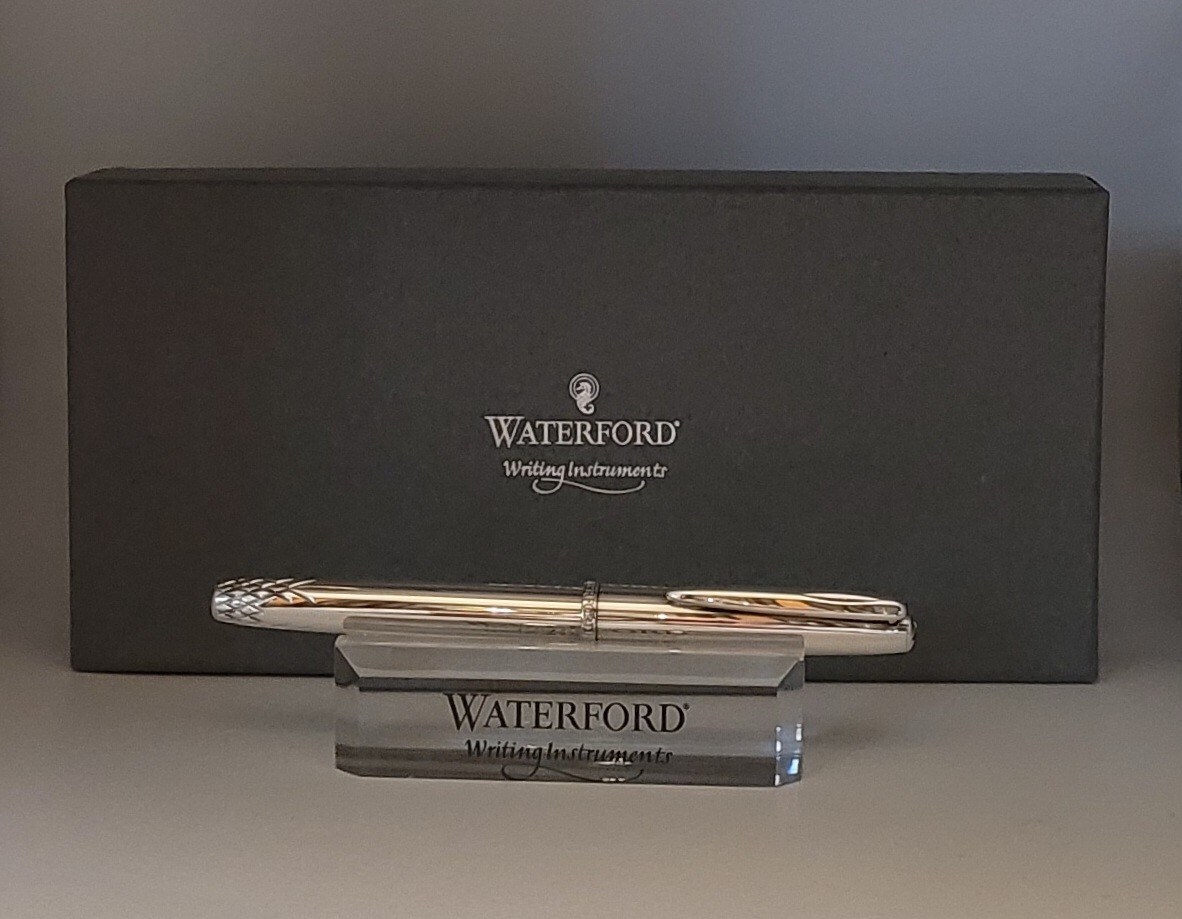 Waterford Writing Instruments Lismore Silver Fountain Pen 18 kt. Gold ...