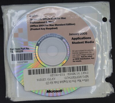Microsoft Office:Mac 2004 With Product Key | eBay