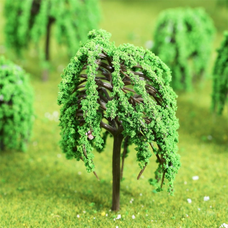 20Pcs Model Willow Tree Building Sand Table Railway Scenery Landscape ...