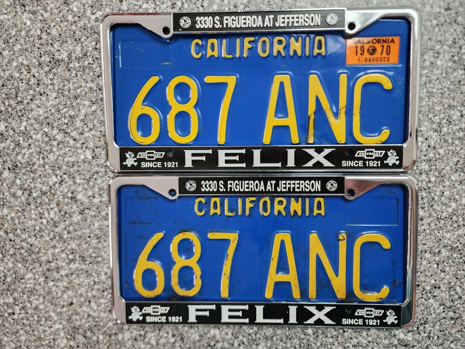 1970 California License Plates, 1970 Validation Sticker, DMV Clear ...