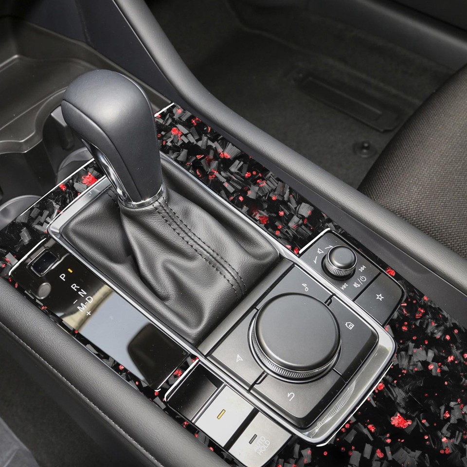 Genuine Carbon Fiber Gear Shift Lever Panel Trim For Mazda 3 2020-2024 ...