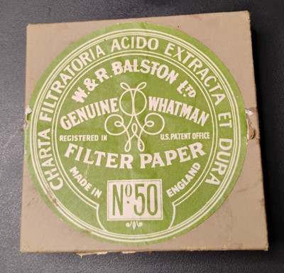 Vintage W & R Balston Ltd Genuine Whatman Filter Paper No. 50 Made in ...