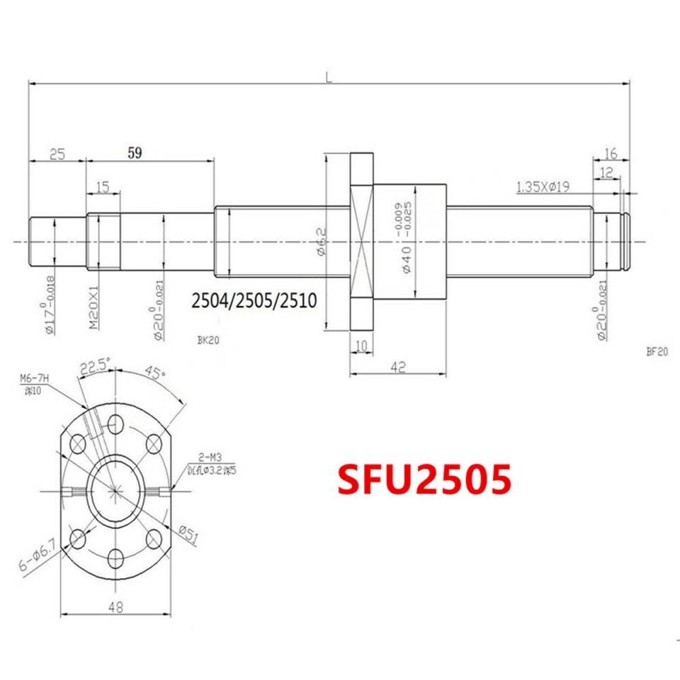 BallScrew SFU1605/SFU1204/SFU2005/2505/1610/1604 End Machine&Housing ...