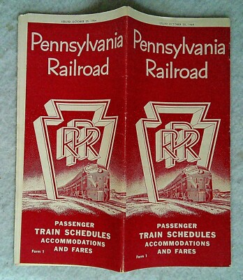 Pennsylvania Railroad Train Schedules Accommodations and Fares 10-25 ...