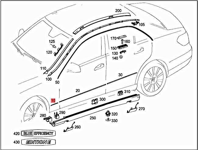 Genuine MERCEDES S212 W212 E-CLASS W212 Estate S212 Trim strip ...