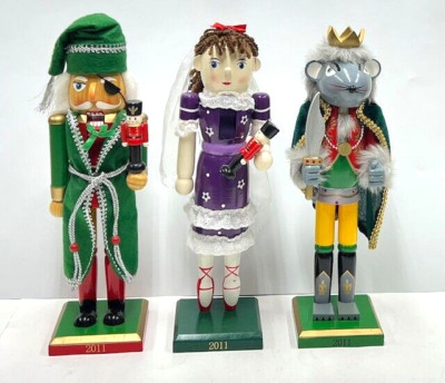 LOT OF 3 - 2011 Target Wooden 14" Nutcrackers - Rare Pirate, Clara ...