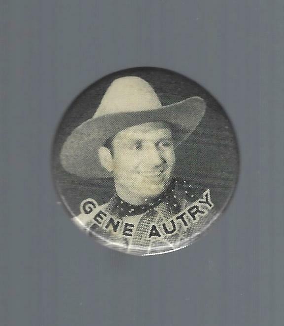 VINTAGE GENE AUTRY b/wh PICTURE BUTTON | eBay