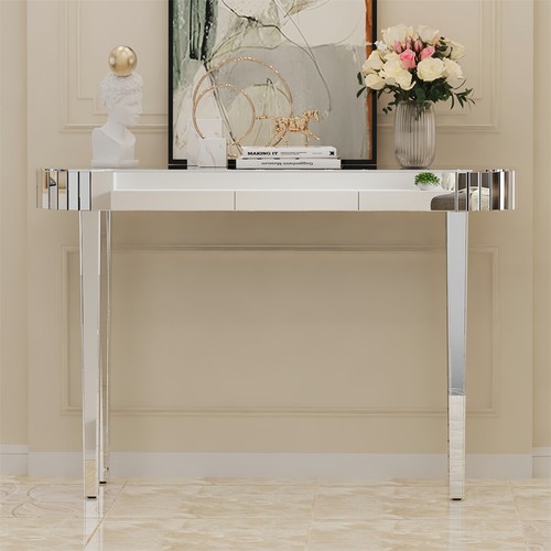 ARTLOGE Mirrored Console Table Entryway/Hallway Silver Bedroom Desk ...
