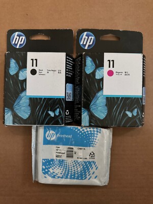 Genuine HP 11 Printhead Set C4811A C4810A C4812A 2020-2023 | eBay
