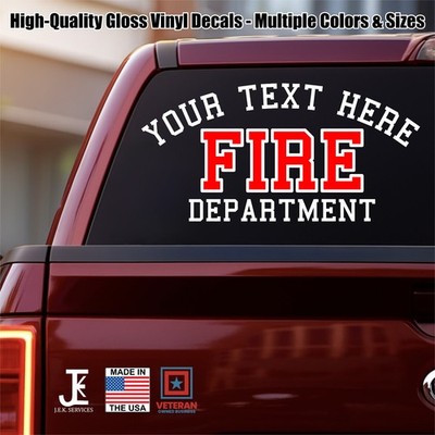Custom Firefighter Decal – Fire Dept Vinyl Sticker – Choose Size ...