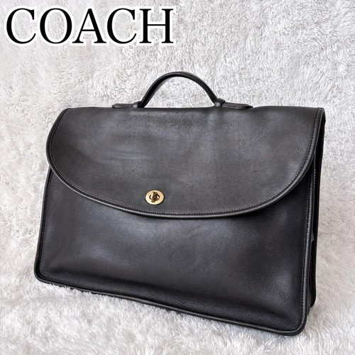 COACH Turn Lock Briefcase Business Bag Leather Black Vintage Logo From ...