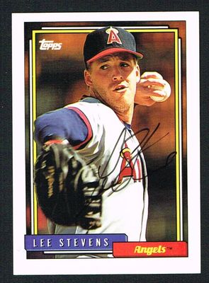 Lee Stevens #702 signed autograph auto 1992 Topps Baseball Trading Card ...