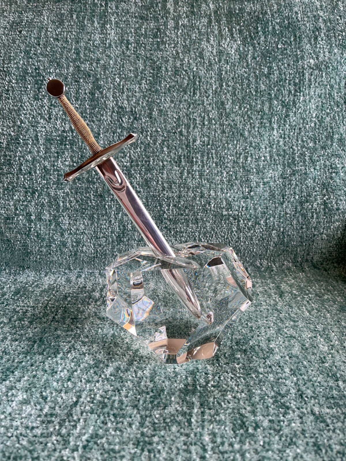 Steuben Crystal Excalibur Paperweight Letter Opener 18K Gold and ...