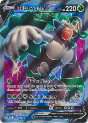 Rillaboom V Full Art 175/192 Ultra Rare Rebel Clash Pokemon TCG | eBay