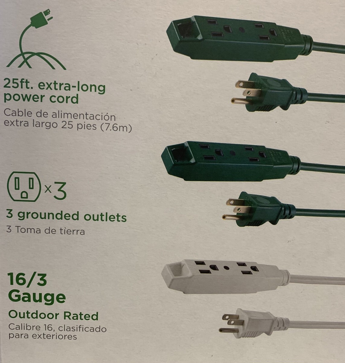 Outdoor Extension Cord Triple Outlet Heavy Duty Custom