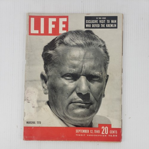 Life Magazine - September 12 1949 Marshal Tito, Hap Arnold, Jolson ...
