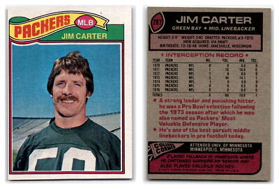 1977 Topps #287 Jim Carter EXMT/NM - Green Bay Packers | eBay