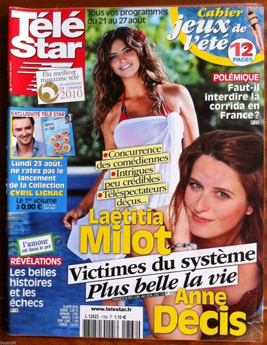 TELE STAR du 16/08/2010; Laetitia Milot/ Anne Décis/ L'amour est dans ...
