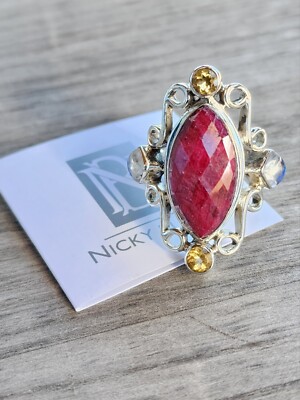 Nicky Butler RAJ Collection Ruby Citrine 925 Sterling Silver Ring ...