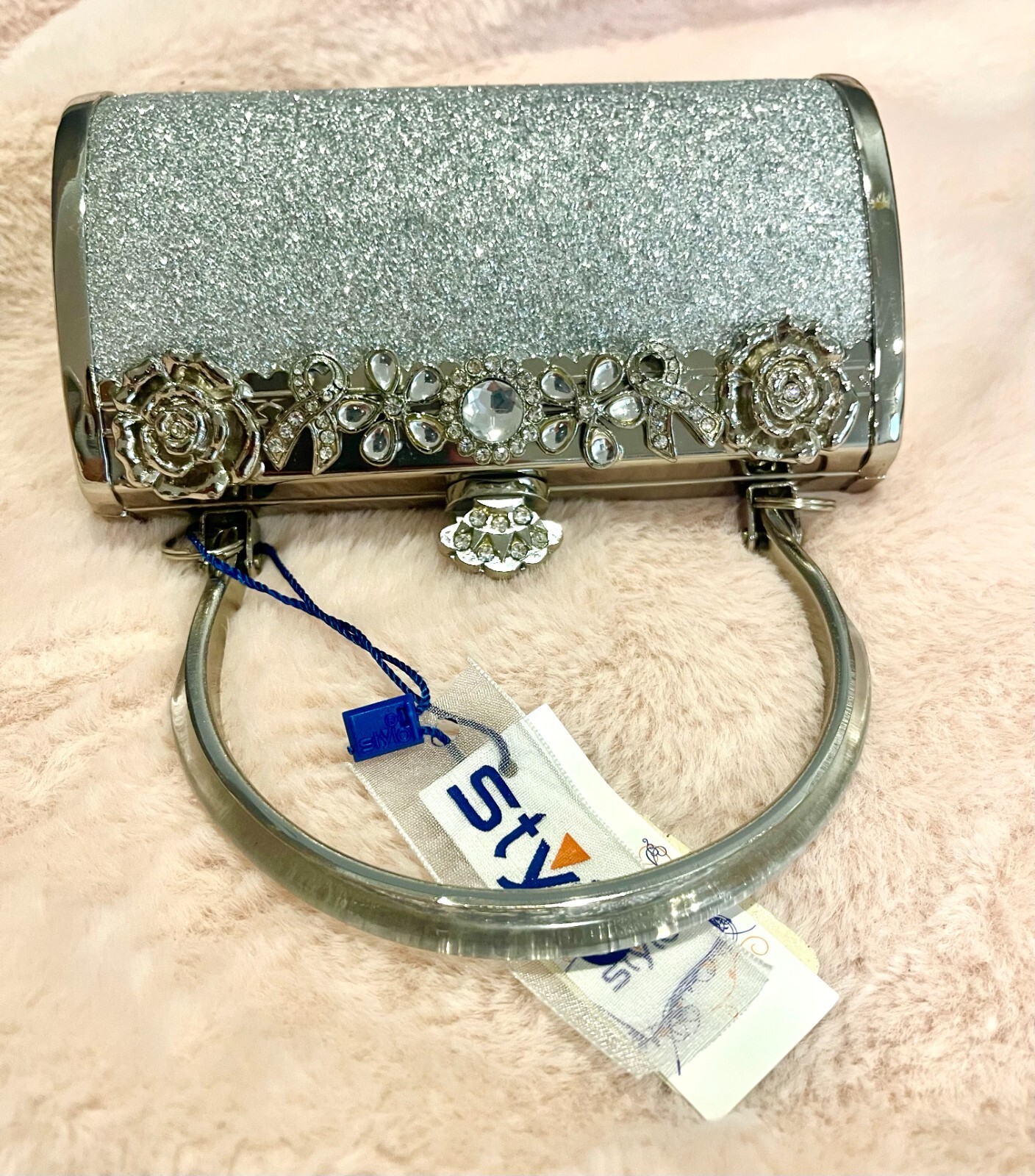 Women Sparkling Evening CLUTCH PURSE with long strap! NEW with TAG ...