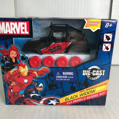 Marvel Black Widow 4x4 Rebels Model Kit Jeep Wrangler Rubicon Die-Cast ...