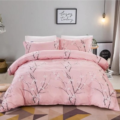 Pink Floral Quilt Cover - Ultra Soft Doona/Duvet Cover Set ...