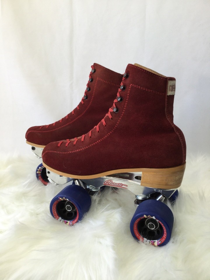 Suede Norele Roller Skates Red Vintage Boots W/ New Avanti Plates! Sz 7 ...
