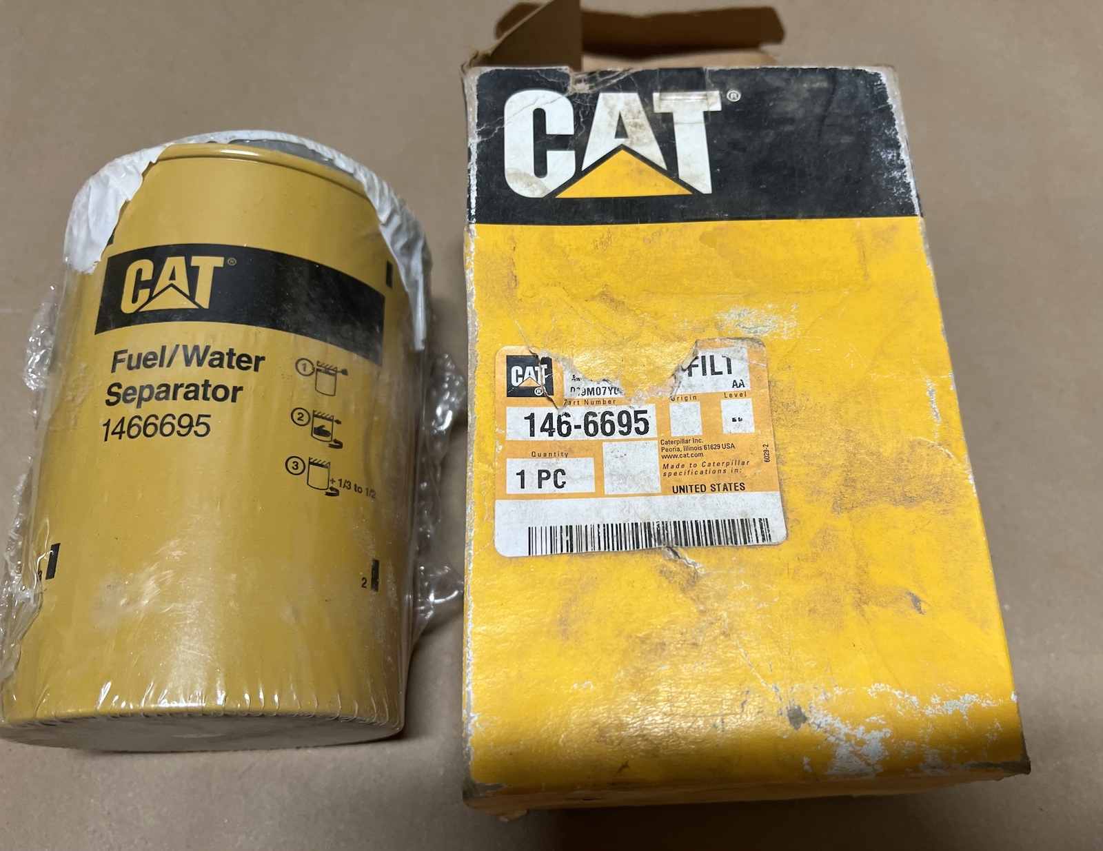 Caterpillar 146-6695 CAT Fuel Water Separator Filter 1466695 for sale ...