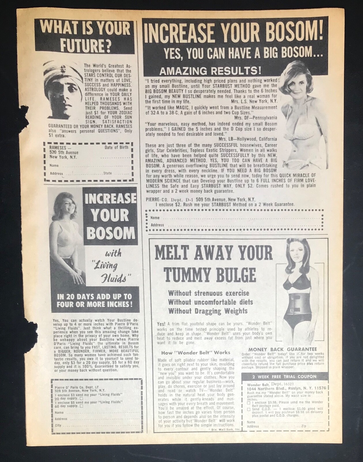 vintage 1970s mag print ad kitschy exploitative fun Bosom Melt Away ...