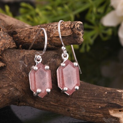 925 Sterling Silver Kite Shape Strawberry Quartz Gemstone Jewelry For ...