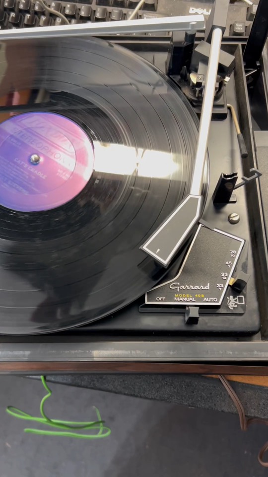 GARRARD 40b 3 Speed Turntable 33 45 78 SHURE Hi-Track M83E WORKS VIDEO ...