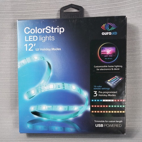 Aura 12 ft. LED Color Strip Light with Remote Pre-Programmed Holiday ...