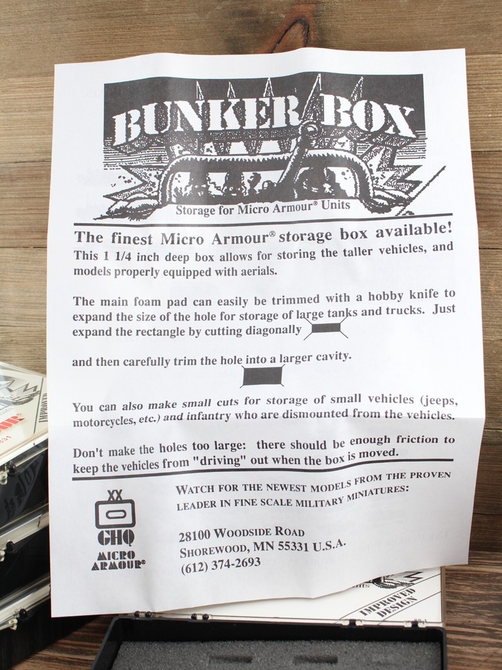 Micro Armour Bunker Box Storage Container GHQ Pewter Armor Miniatures ...