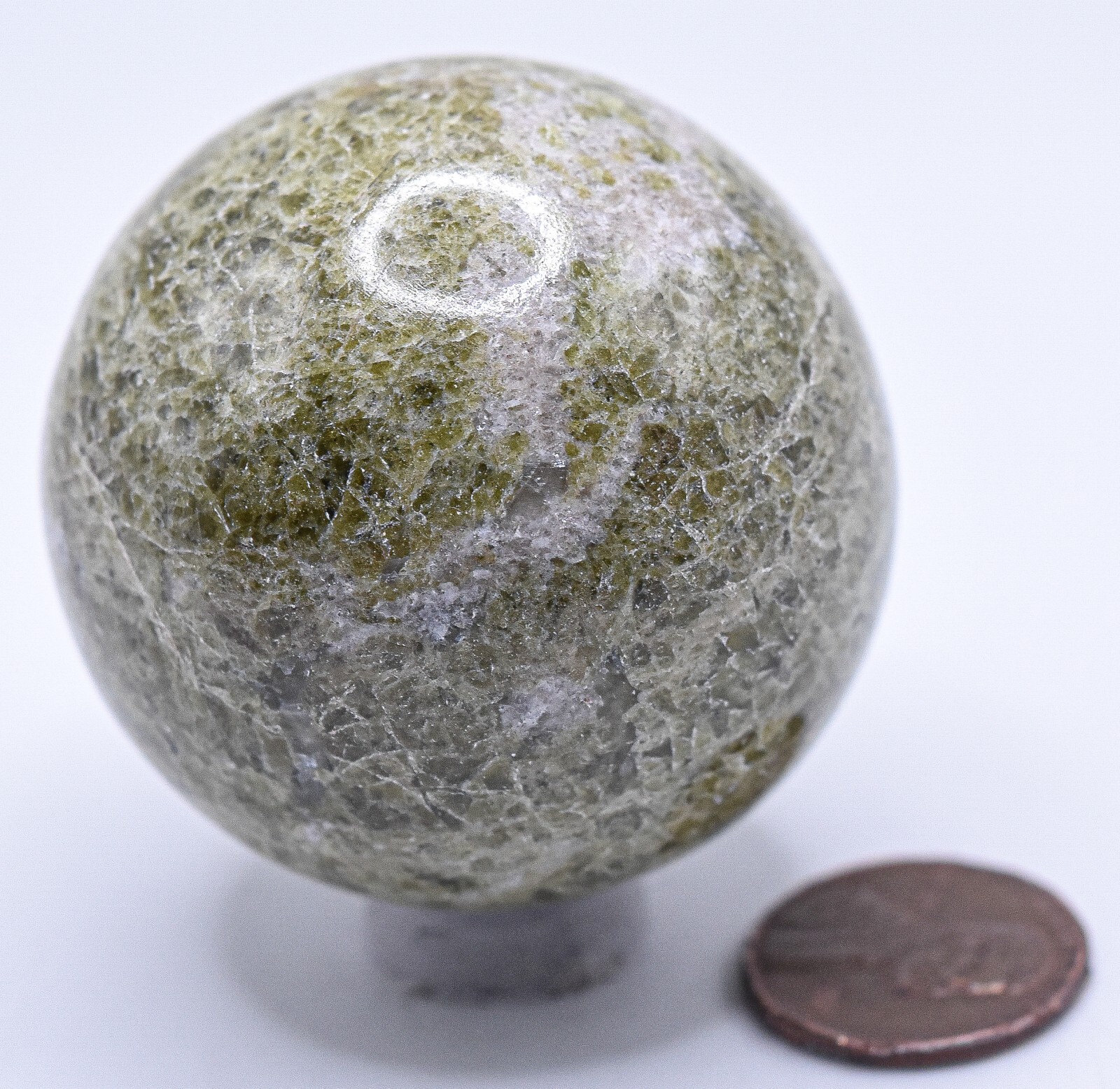 45mm 160g Green Vesuvianite Sphere Polished Gemstone Crystal Mineral ...