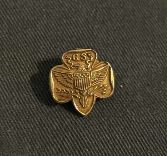 Vintage Rare Girl Scout Membership Trefoil Pin 1/20 10K G.F Gold Filled ...